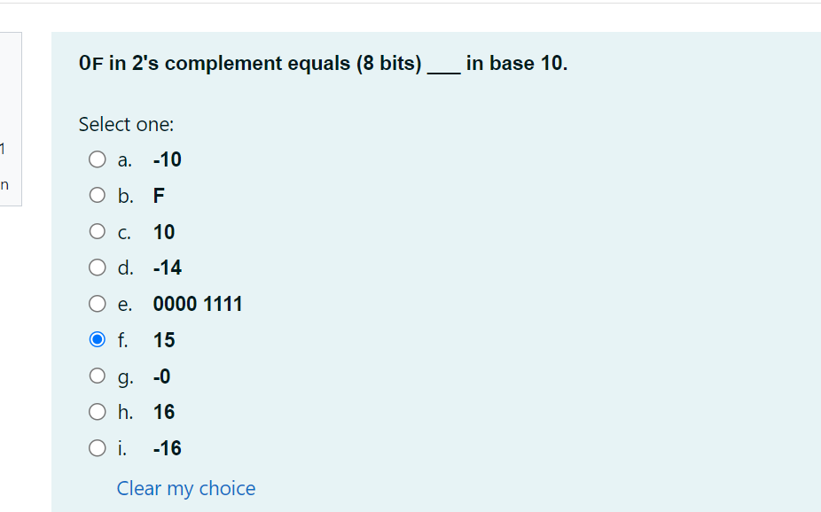 Solved If 09Hex is XORed with 1FHex would result in which of | Chegg.com