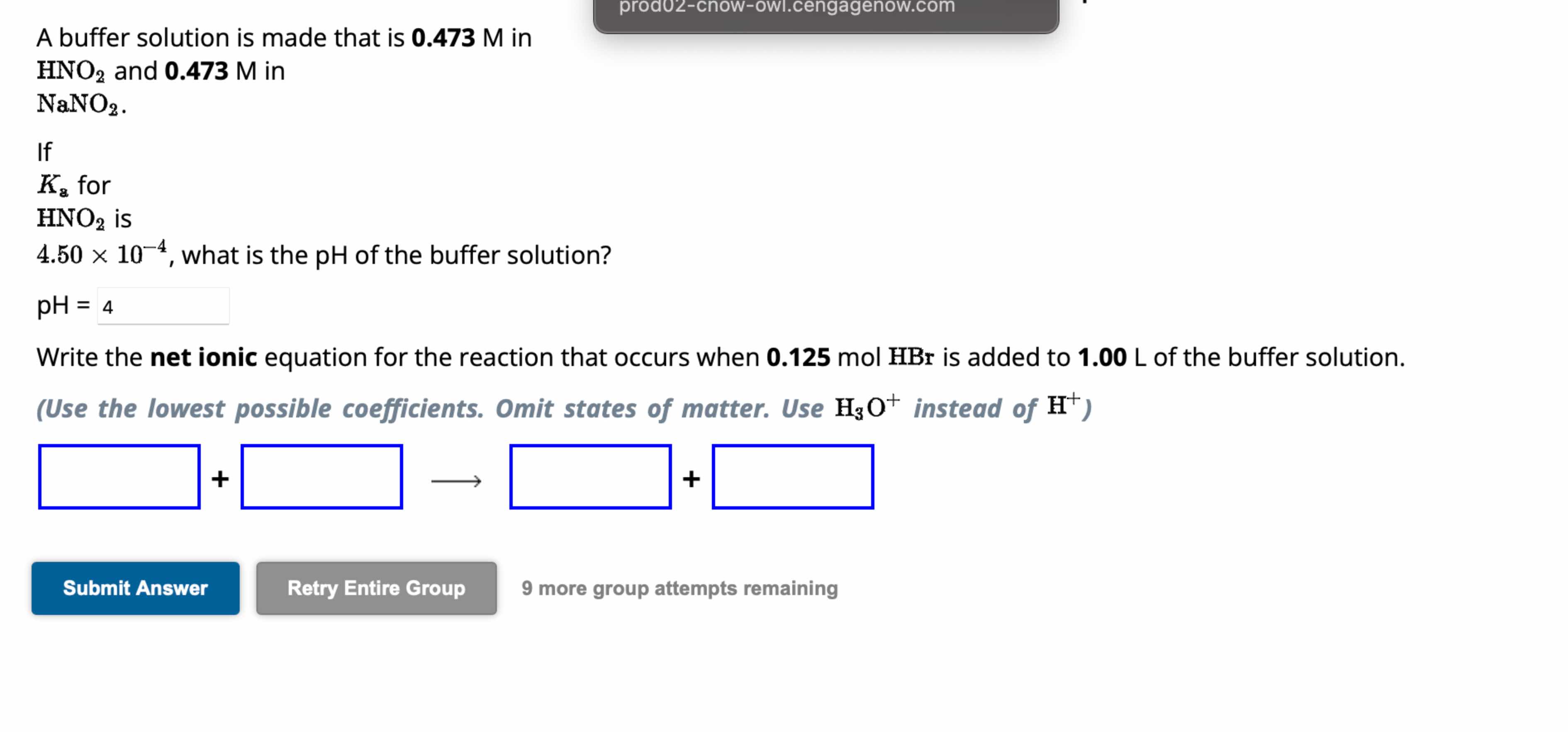 Solved A buffer solution is made that is 0.473M ﻿inHNO2 ﻿and | Chegg.com