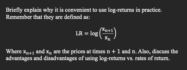 Solved Briefly explain why it is convenient to use | Chegg.com