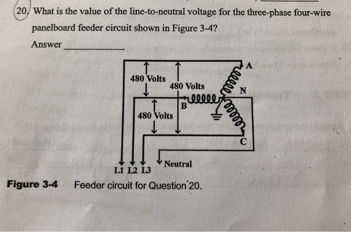 Solved 20/ What is the value of the line-to-neutral voltage | Chegg.com