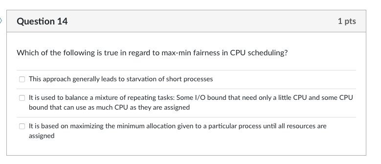 Solved Which of the following is true in regard to max-min | Chegg.com