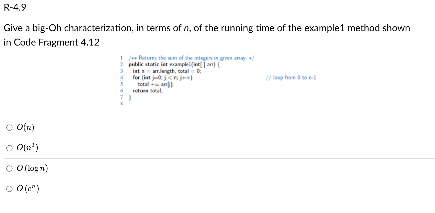 Solved R-4.9 Give a big-Oh characterization, in terms of n, | Chegg.com
