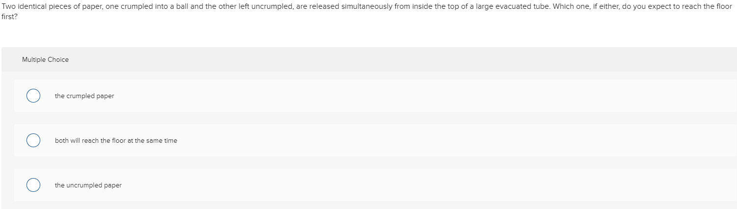 Solved Two identical pieces of paper, one crumpled into a | Chegg.com
