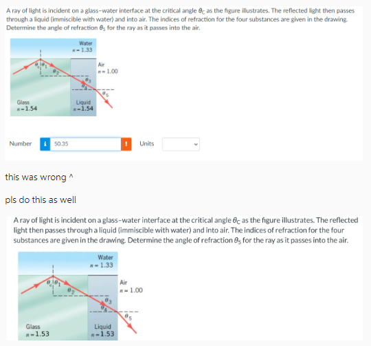 Solved this was wrong ???pls do this as wellA ray of light | Chegg.com