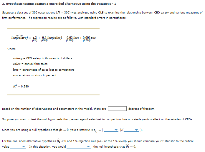 Solved 3. Hypothesis testing against a one-sided alternative | Chegg.com