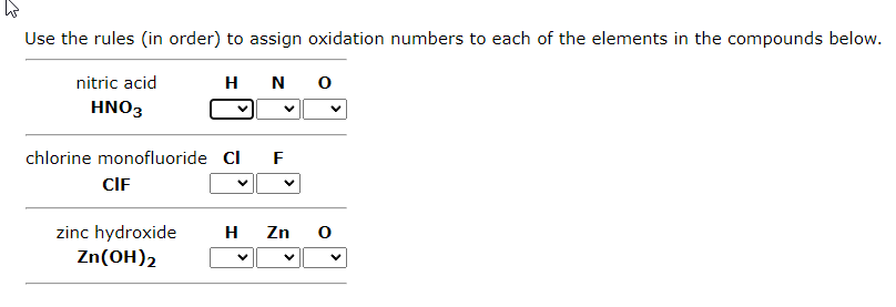 Solved Use the rules (in order) to assign oxidation numbers | Chegg.com
