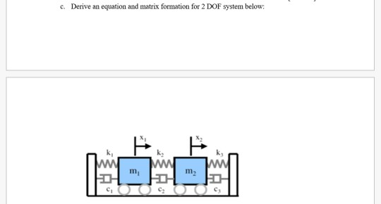 Solved e. Derive an equation and matrix formation for 2 DOF | Chegg.com
