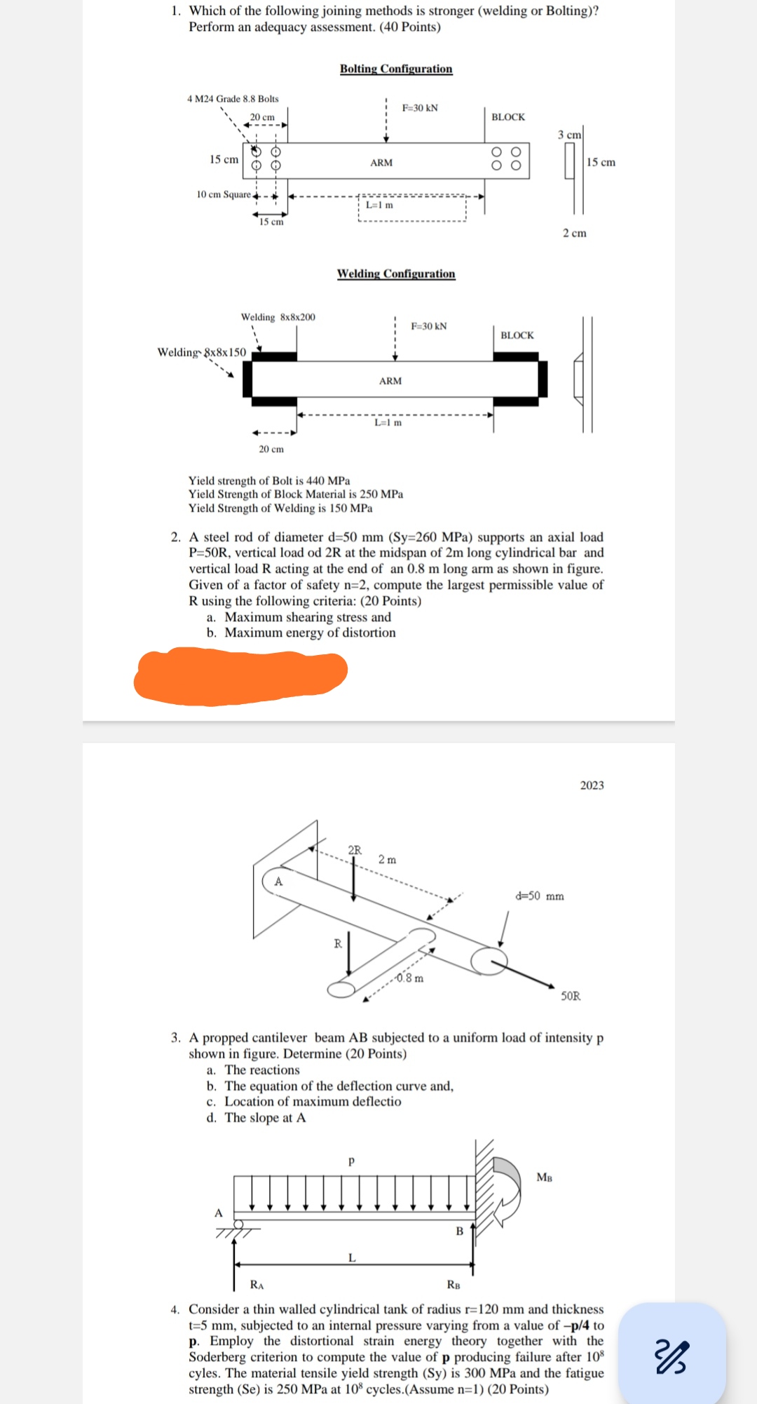 Solved 1. Which of the following joining methods is stronger | Chegg.com