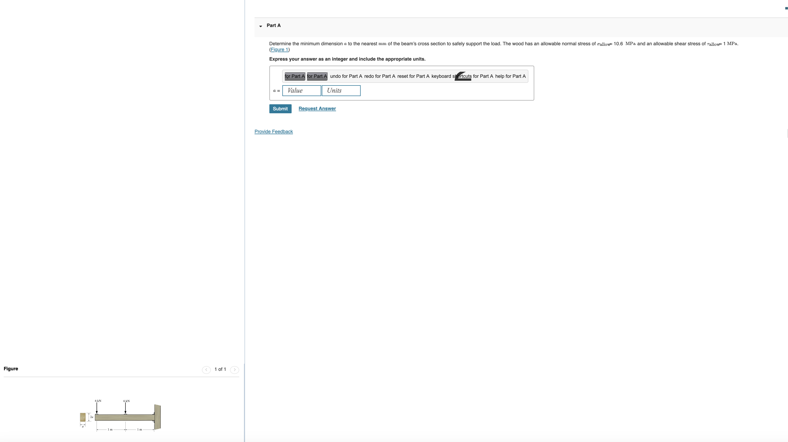 Solved Part ADetermine the minimum dimension a ﻿to the | Chegg.com