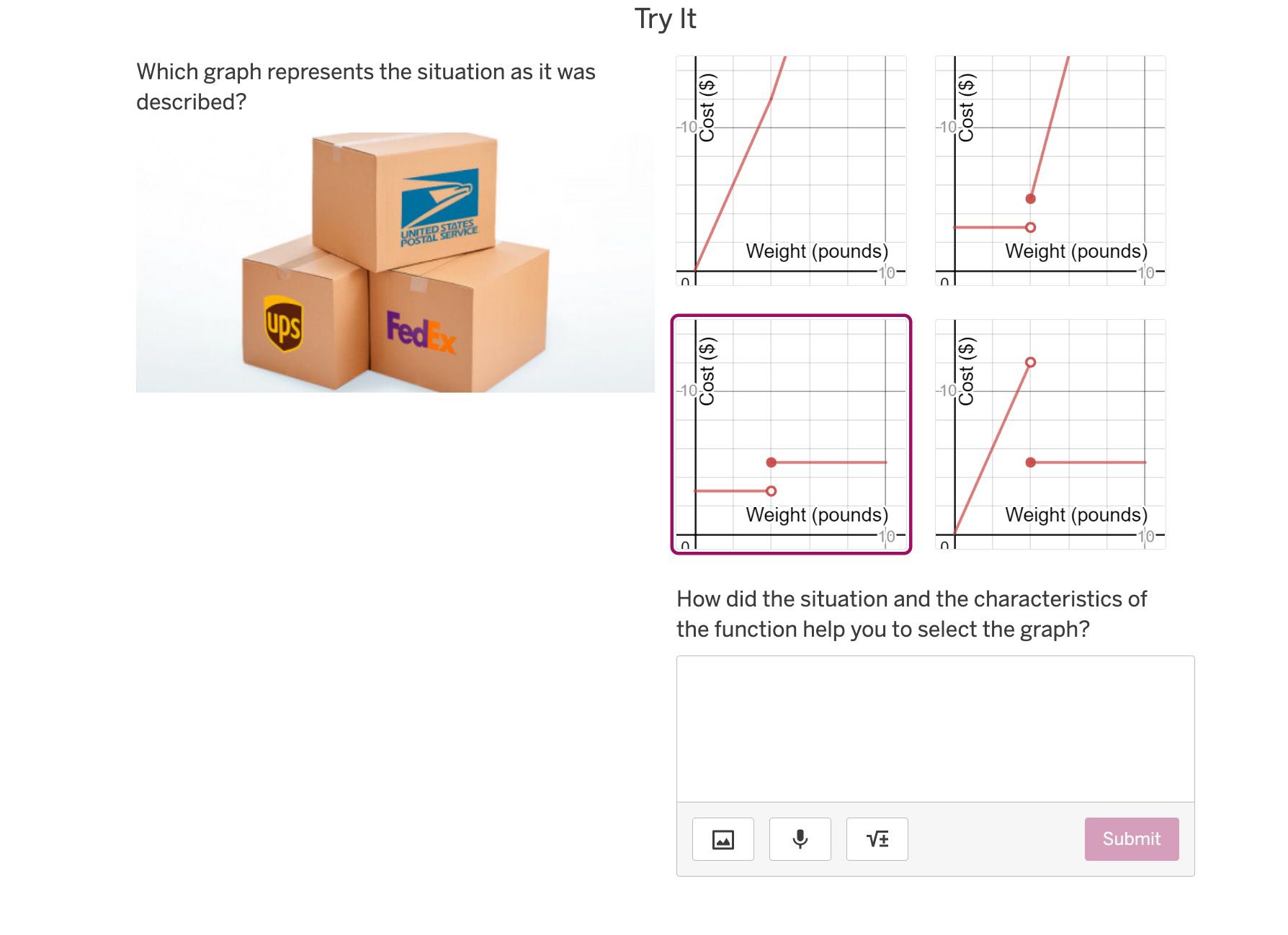 Solved Try ItWhich graph represents the situation as it | Chegg.com