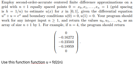Employ second-order-accurate centered finite | Chegg.com