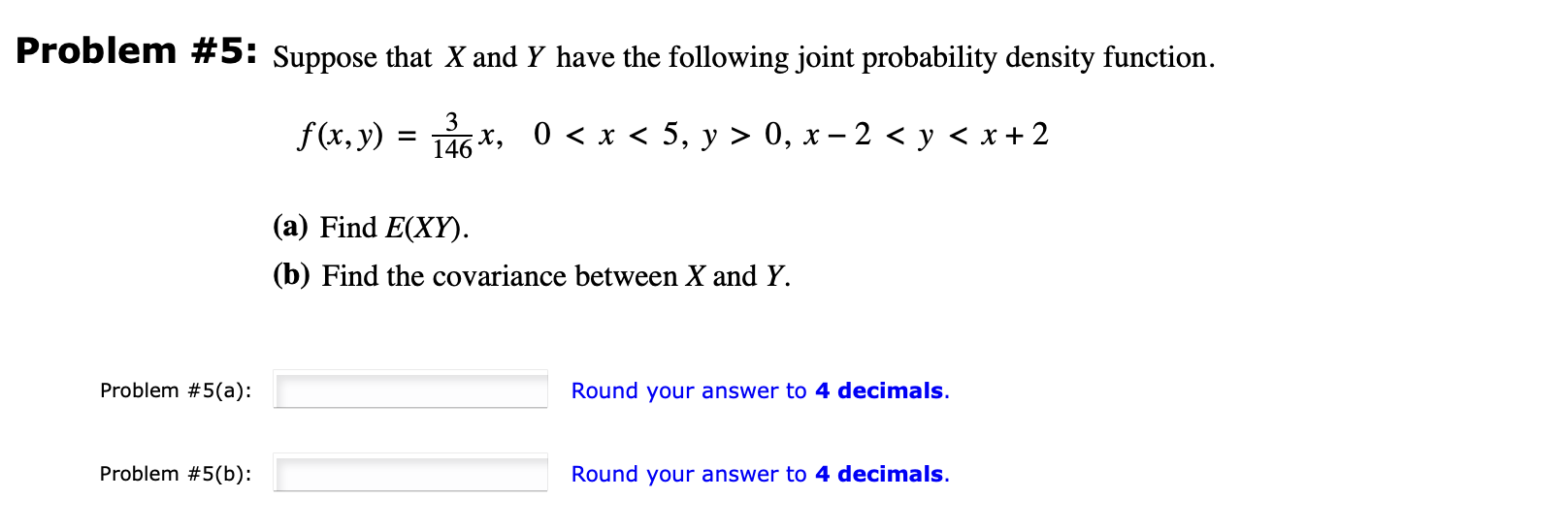 Solved roblem \#5: Suppose that X and Y have the following | Chegg.com