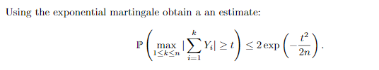 Solved Using the exponential martingale obtain a an | Chegg.com