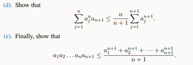 Solved Suppose that a1,a2,…,an are positive real numbers. In | Chegg.com
