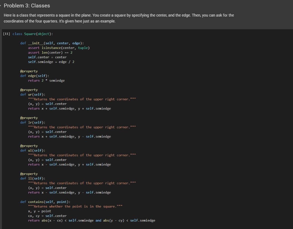 Solved Problem 3: Classes Here is a class that represents a | Chegg.com