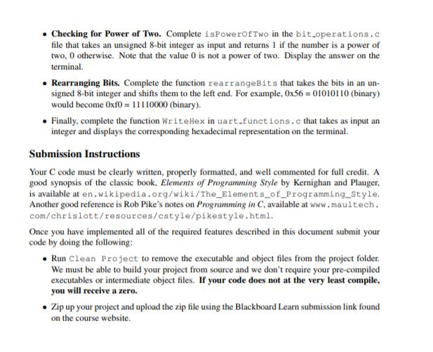 Solved In this assignment, you will write C functions that | Chegg.com