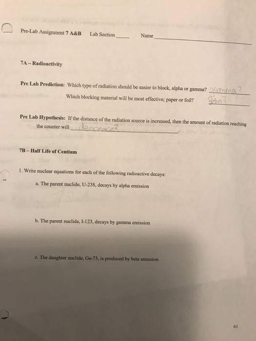 Solved Pre-Lab Assignment 7 A&B Lab SectionName 7A- | Chegg.com