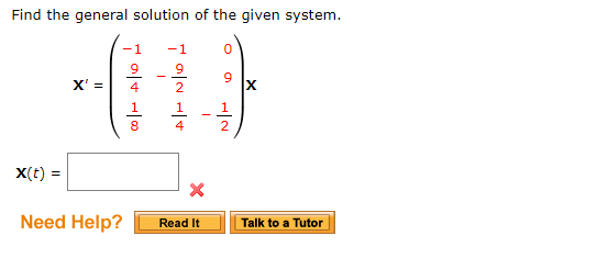 Solved Find the general solution of the given system. -40 | Chegg.com