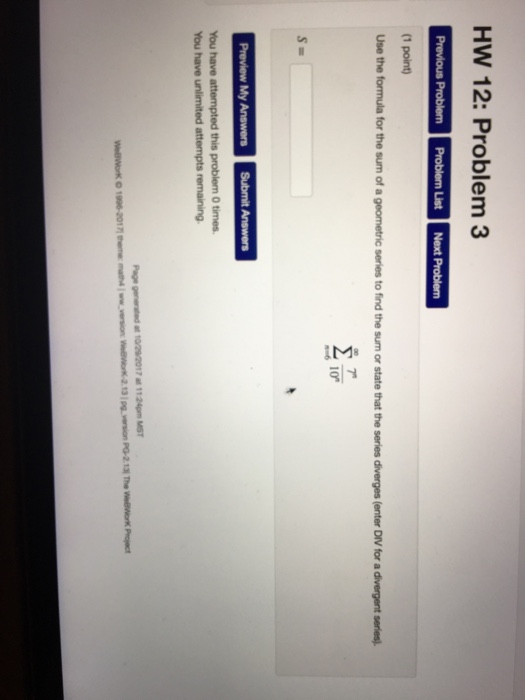 Solved HW 12: Problem 3 10" | Chegg.com