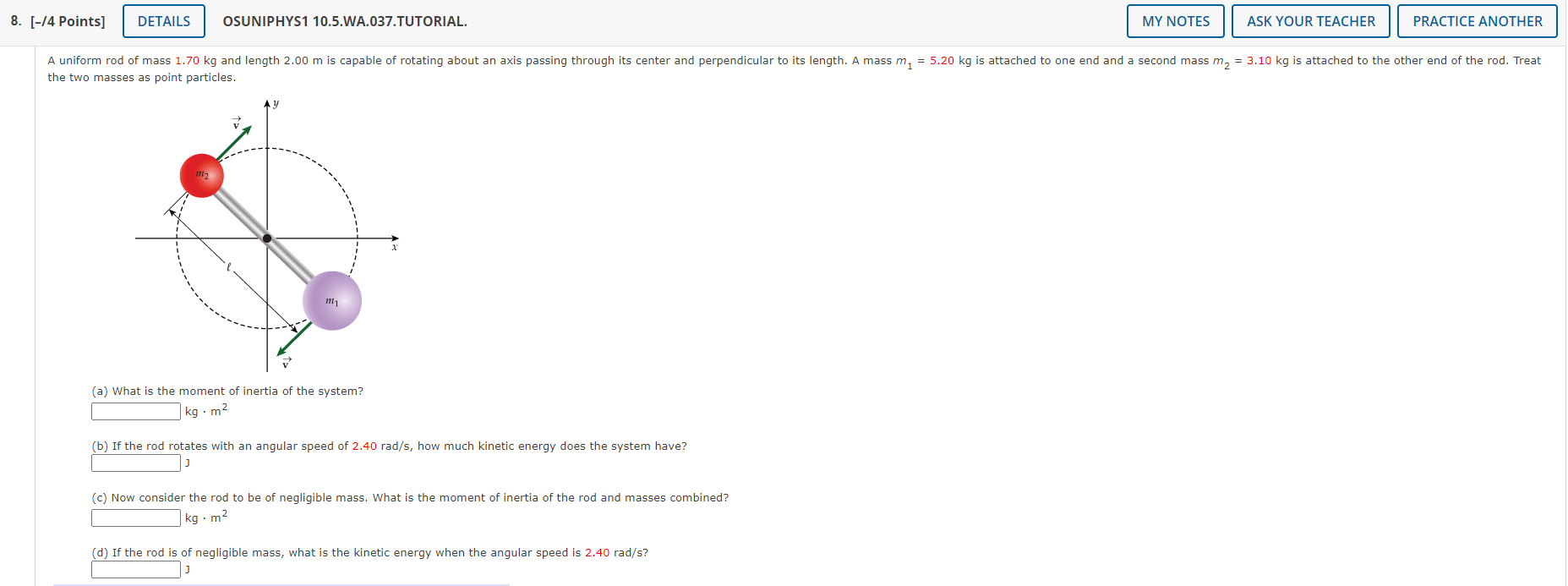 Solved the two masses as point particles. (a) What is the | Chegg.com