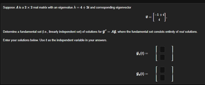 Suppose A is a 2×2 real matrix with an eigenvalue | Chegg.com