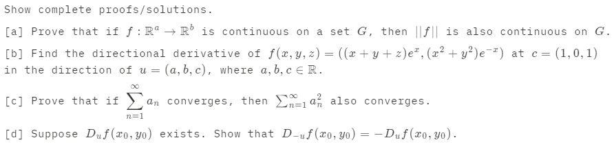 Solved 1 Show complete proofs/solutions. [a] Prove that if | Chegg.com