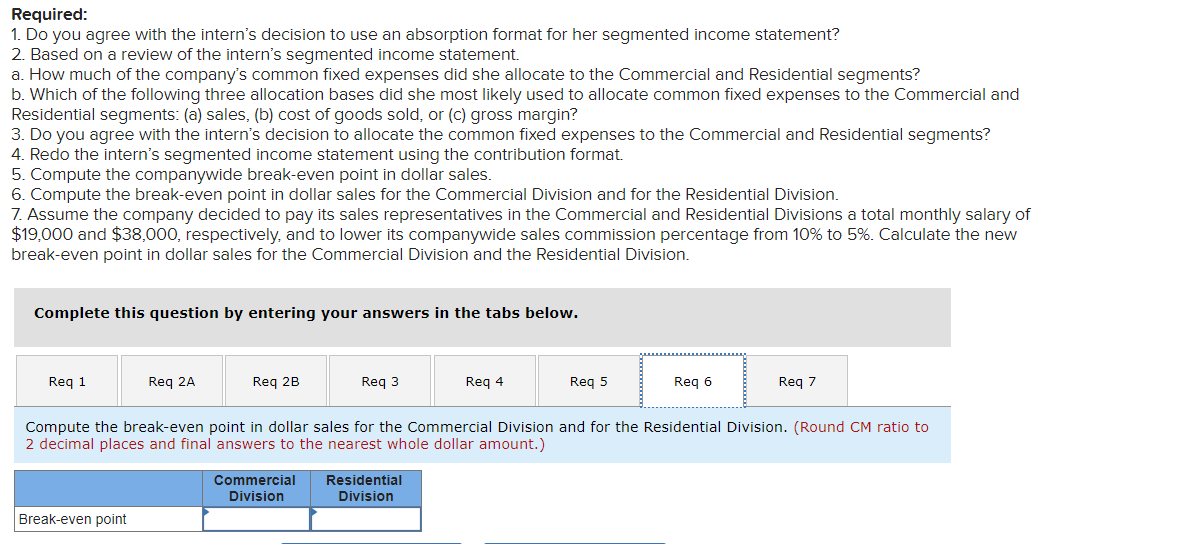 Solved Problem 7-24 (Algo) Companywide and Segment | Chegg.com