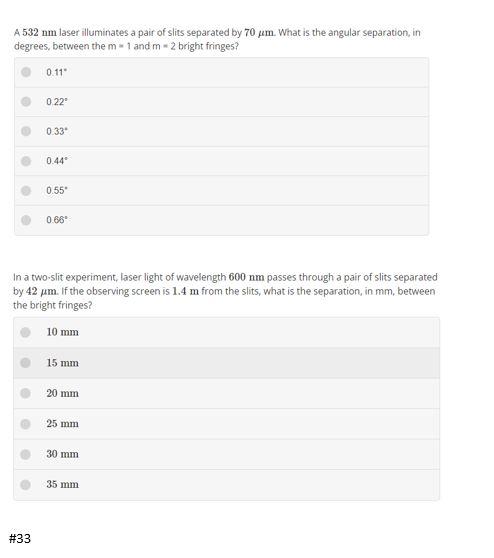 Solved A 532 nm laser illuminates a pair of slits separated | Chegg.com