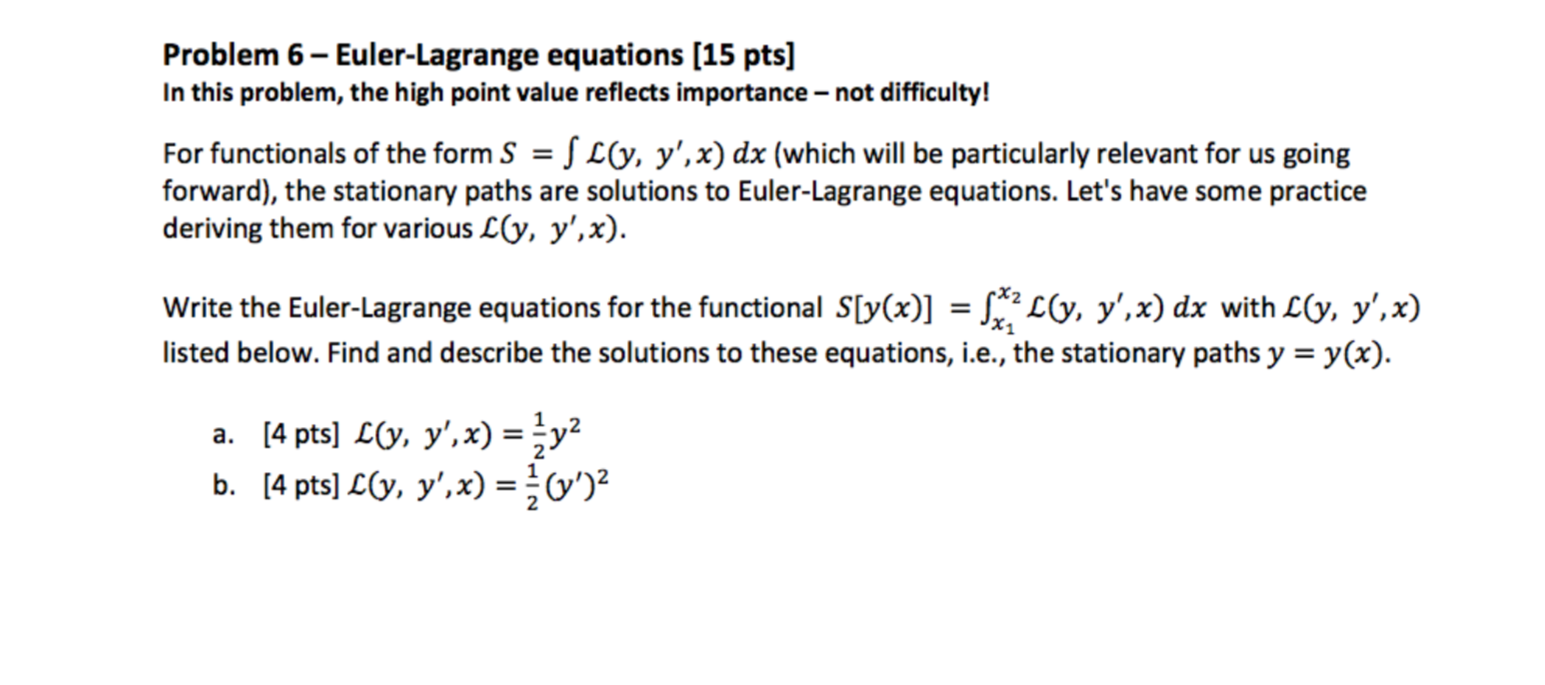 Solved For functionals of the form | Chegg.com