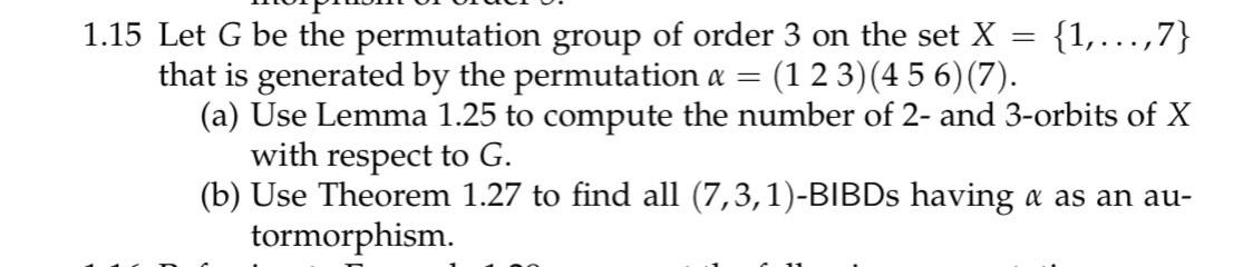 Solved 1.15 Let G be the permutation group of order 3 on the | Chegg.com