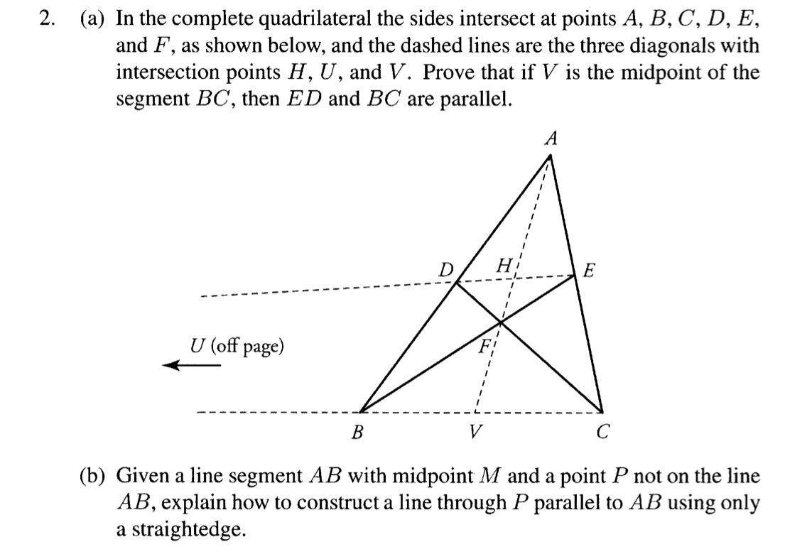 Solved In the complete quadrilateral the sides intersect at | Chegg.com