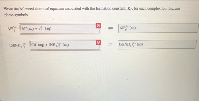 Solved Write the balanced chemical equation associated with | Chegg.com