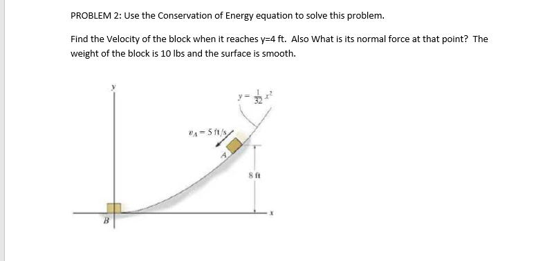 Solved PROBLEM 2: Use the Conservation of Energy equation to | Chegg.com