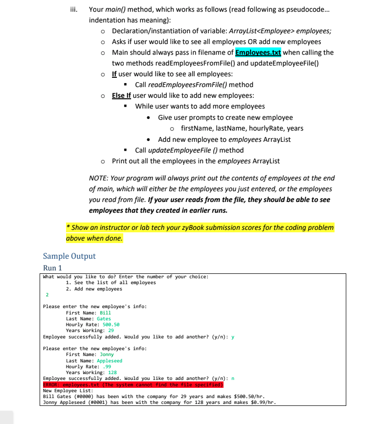 Solved Lab 5 - File 1/0 Due: Monday after lab at 11:55PM | Chegg.com