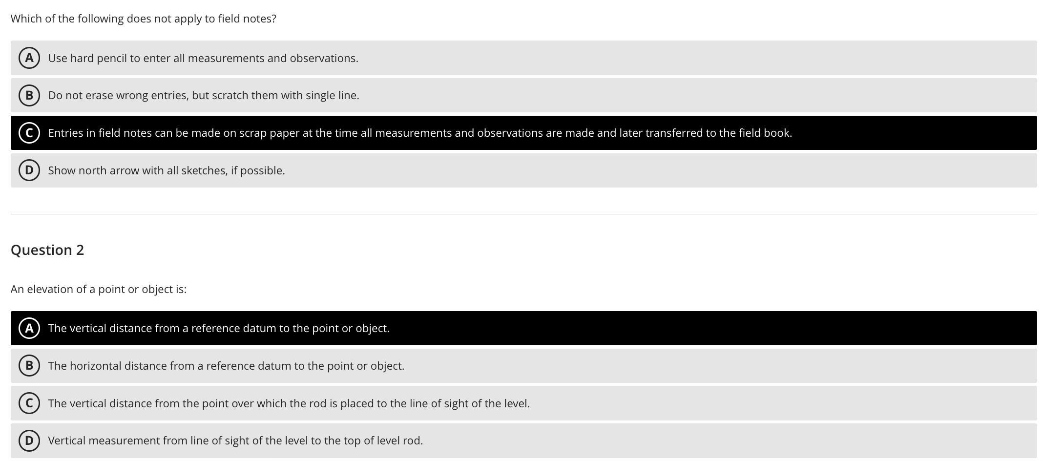 Solved Which of the following does not apply to field notes? | Chegg.com