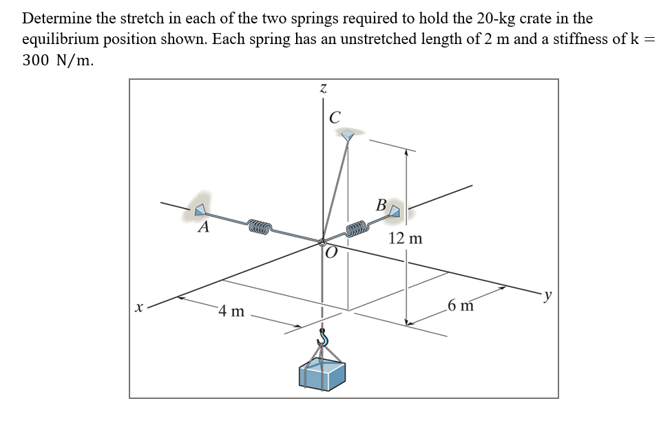 3-46Determine the stretch in each of the two springs | Chegg.com