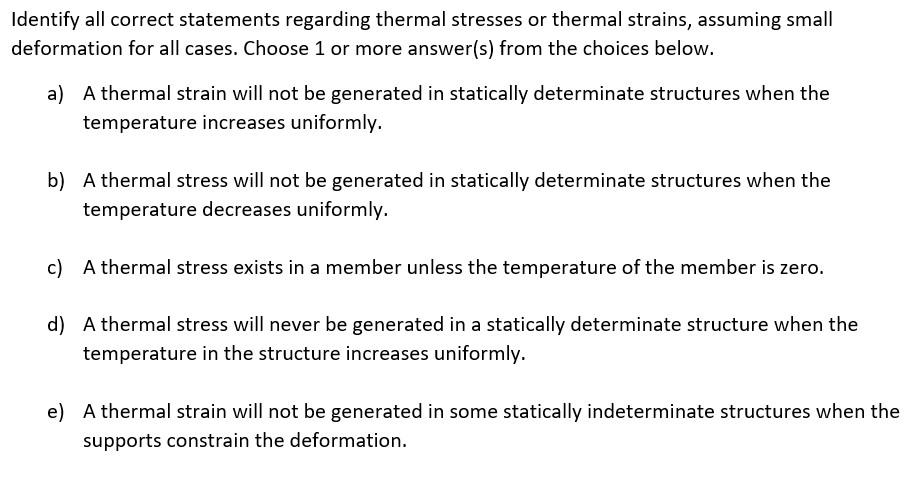 Solved Identify all correct statements regarding thermal | Chegg.com