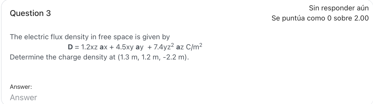 Solved code class="asciimath">Question 3 ﻿The electric flux | Chegg.com