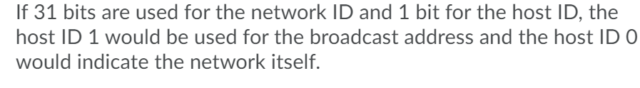 Solved If 31 bits are used for the network ID and 1 bit for | Chegg.com