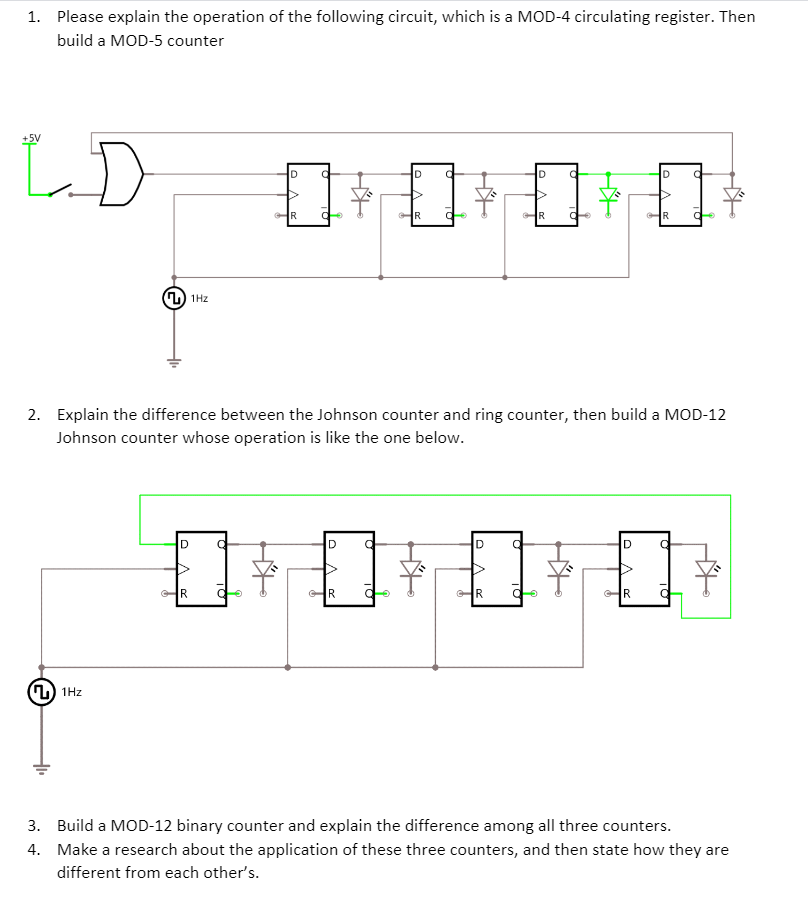 Solved 1. Please explain the operation of the following | Chegg.com