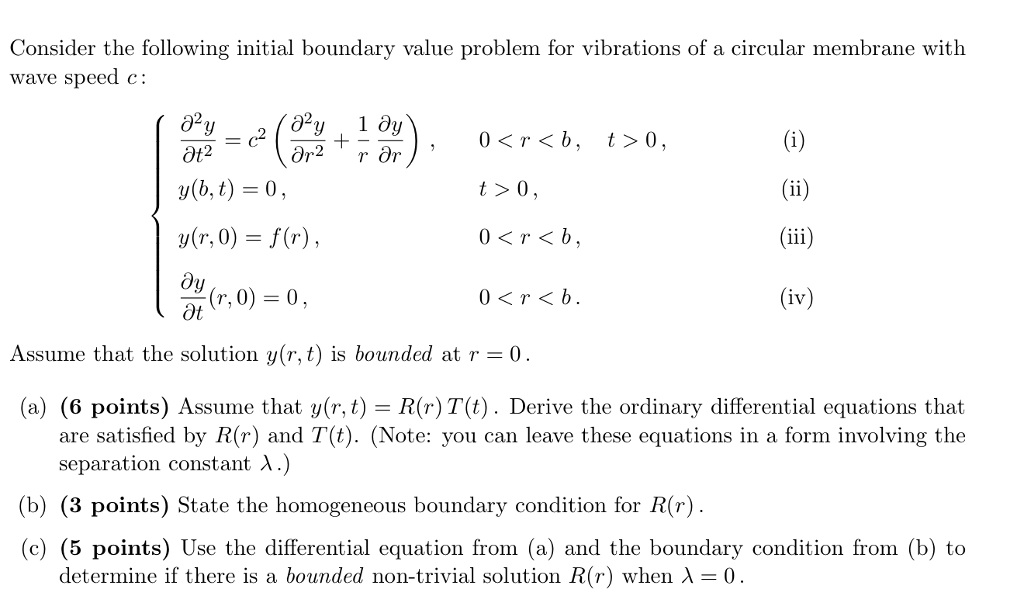 Solved Consider the following initial boundary value problem | Chegg.com