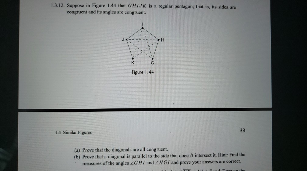 Solved 1.3.12. Suppose in Figure 1.44 that GHIJK is a | Chegg.com