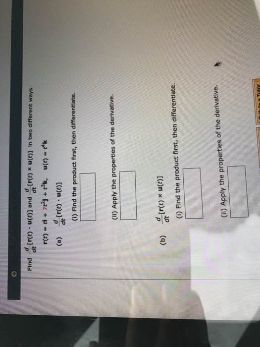 Solved Find d/dt [r(t) middot u(t)] and d/dt [r(t) times | Chegg.com