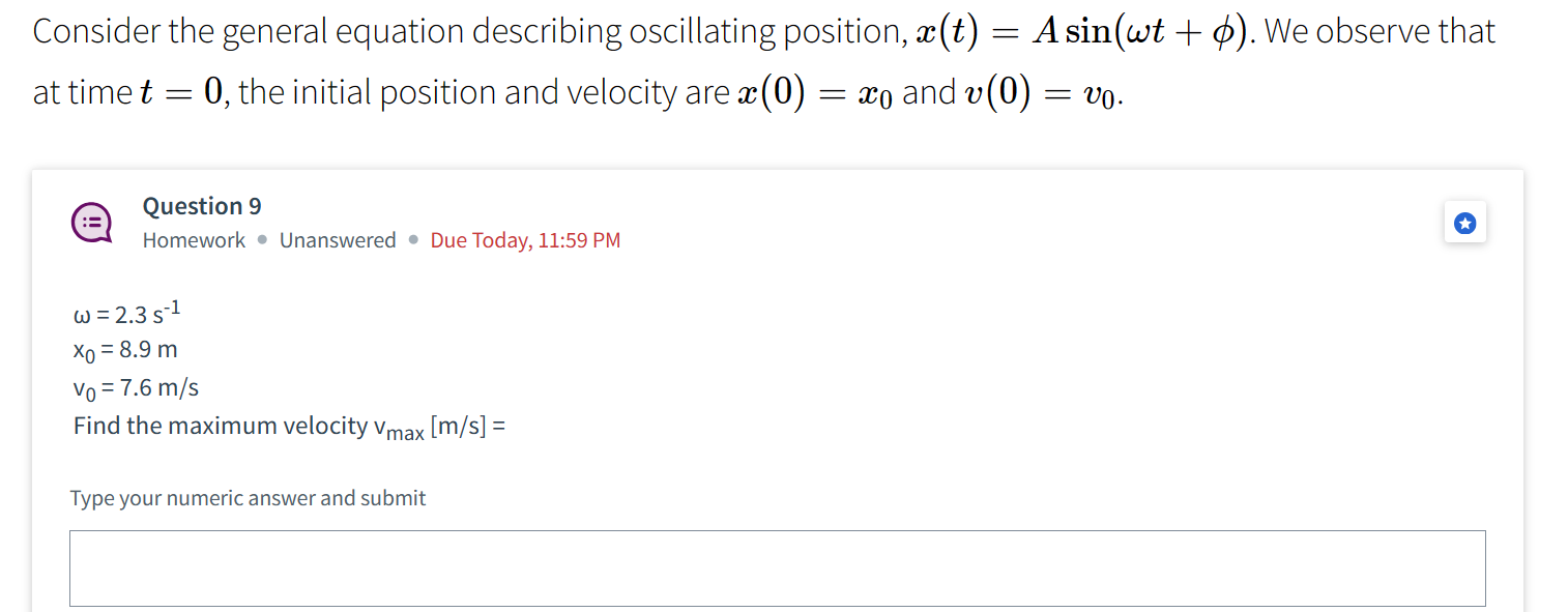 Solved Consider the general equation describing oscillating | Chegg.com