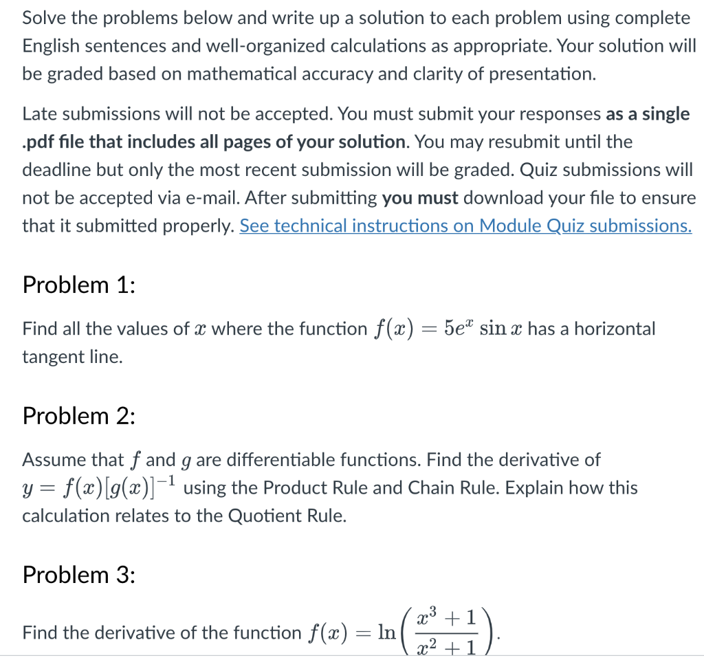Solved Solve the problems below and write up a solution to | Chegg.com