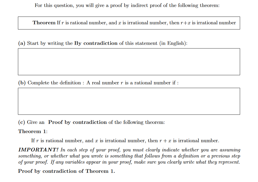 Solved For This Question You Will Give A Proof By Indirect 8485