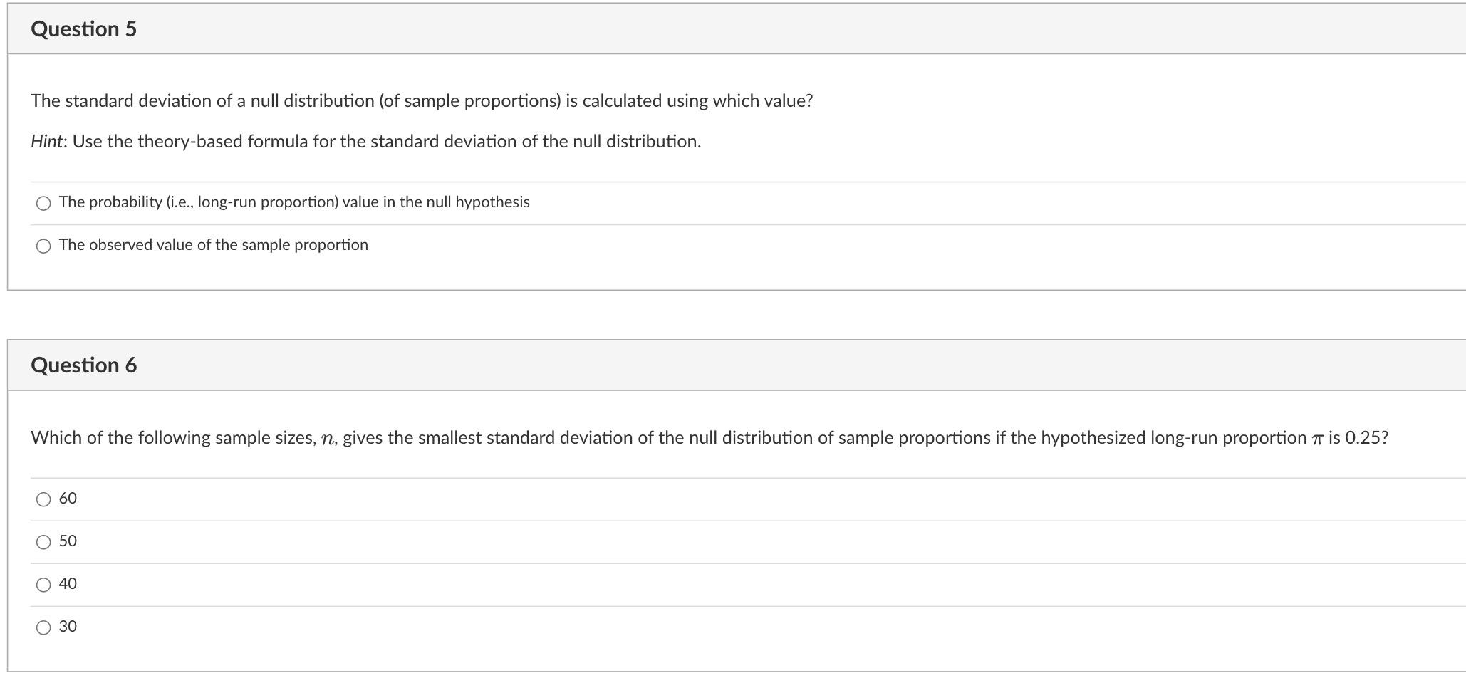 Solved The standard deviation of a null distribution (of | Chegg.com