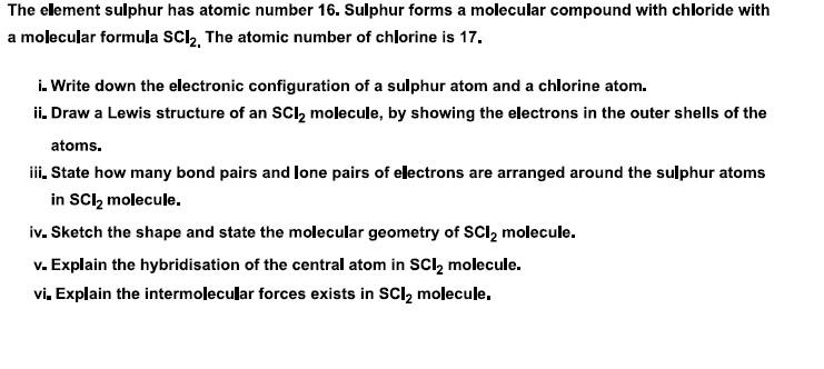 Solved The element sulphur has atomic number 16. Sulphur | Chegg.com