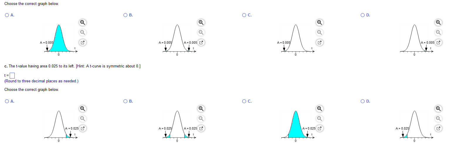 Solved For a t-curve with df=31, find each t-value in parts | Chegg.com