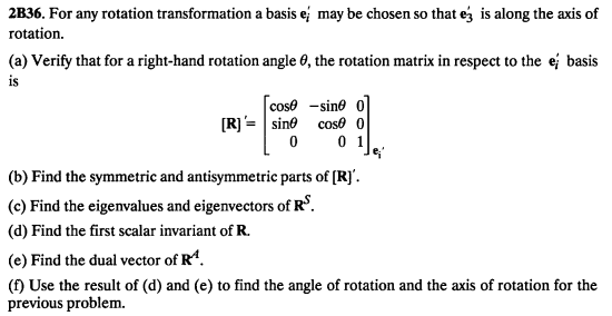 Solved 2B36. For any rotation transformation a basis ei′ may | Chegg.com